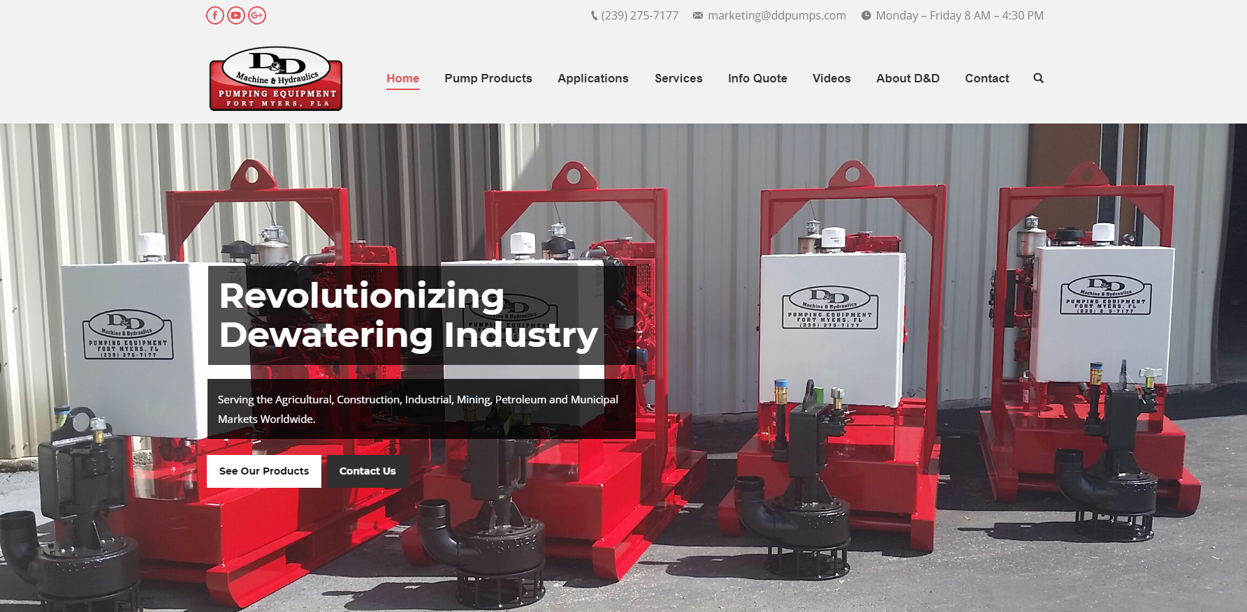 New D&D Website Redesign - Pumping Equipment by D&D Machine & Hydraulics